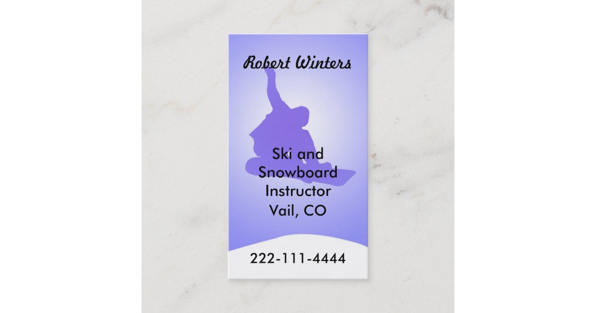 Snowboarding Business Card | Zazzle