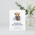 Snowboarding Highland Cow Photo Invitation | Zazzle