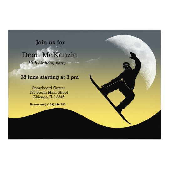 Snowboarding Party Invitation | Zazzle.com