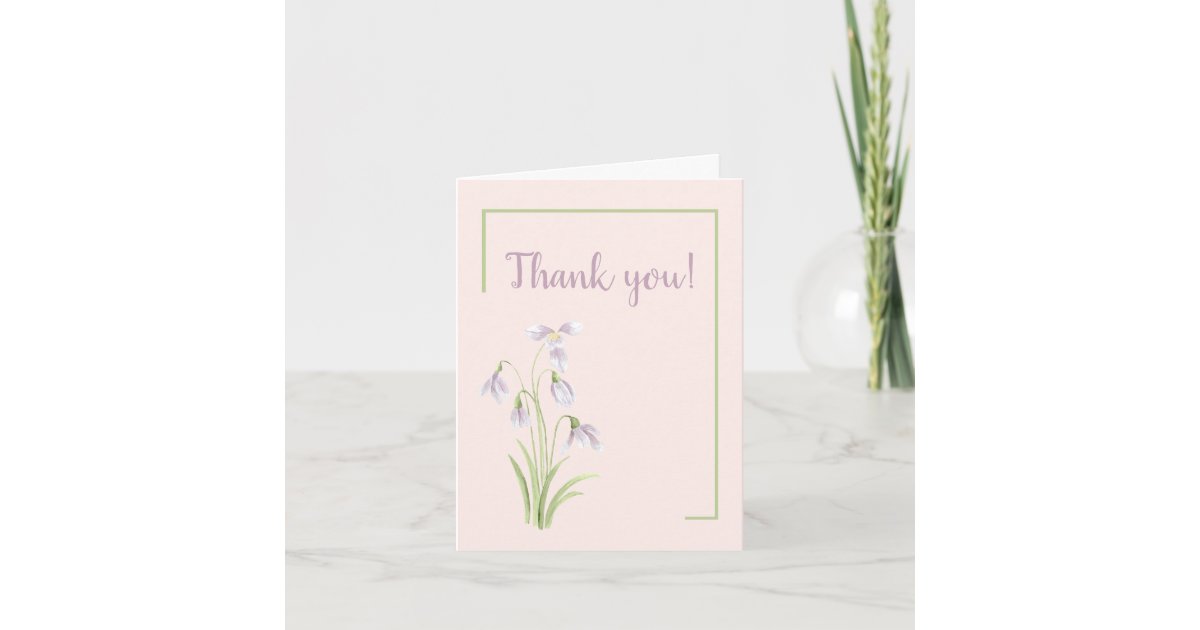 Snowdrop Floral Graduation Thank You Card | Zazzle