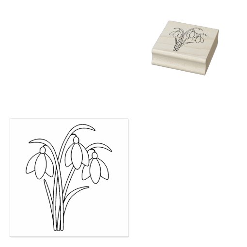 Snowdrops - Spring Flowers Rubber Stamp | Zazzle