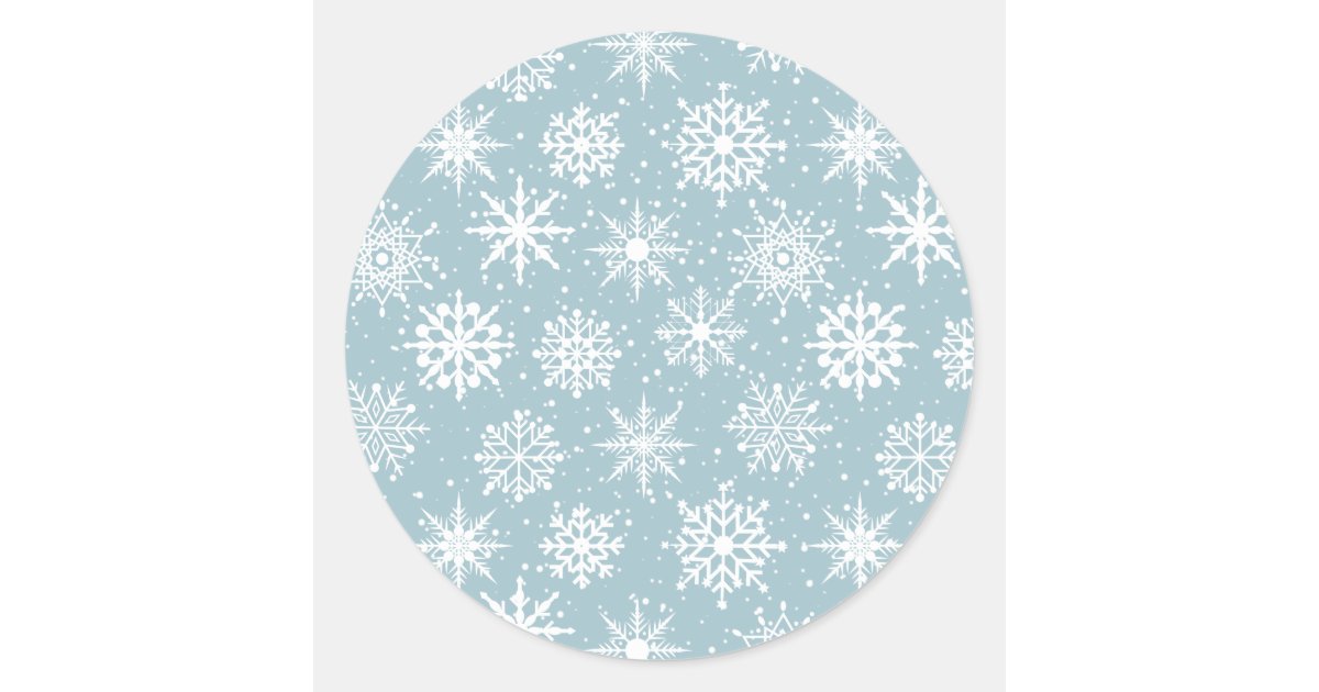 Snowfall Classic Round Sticker | Zazzle