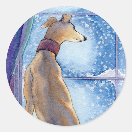 Snowfall Classic Round Sticker | Zazzle.com