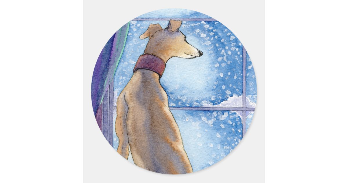 Snowfall Classic Round Sticker | Zazzle
