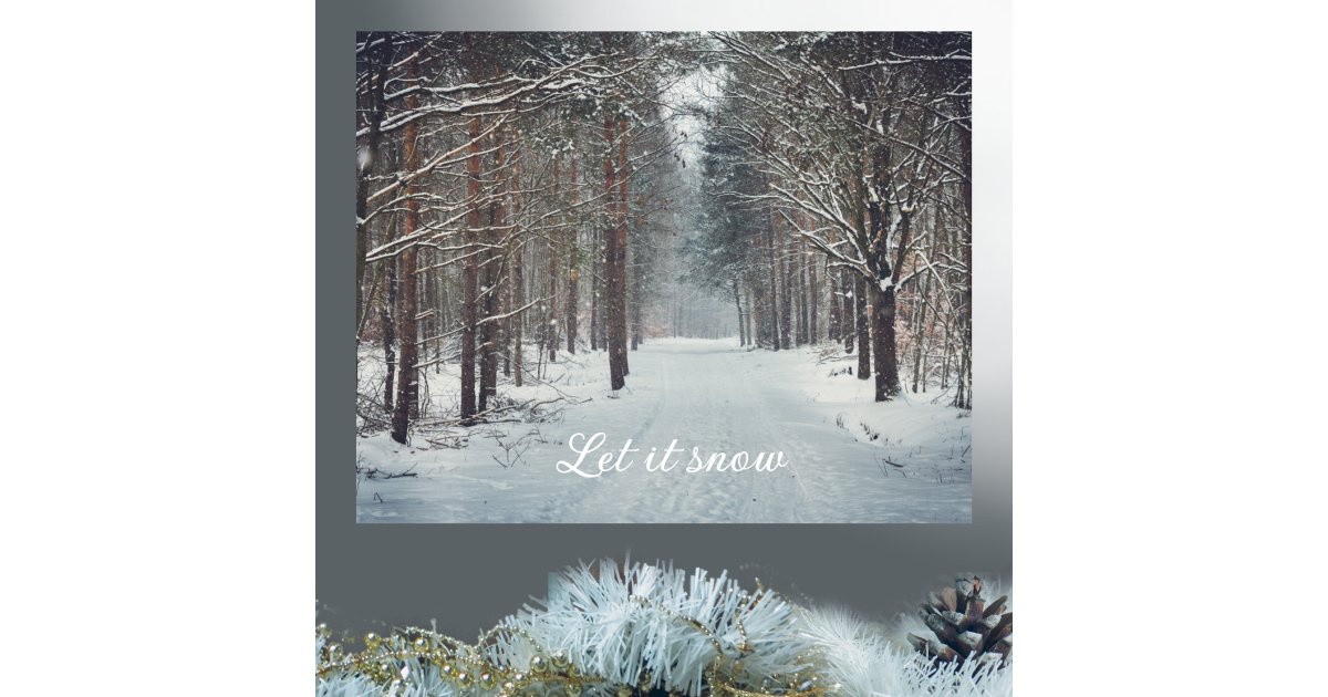 Snowfall in the winter forest poster | Zazzle
