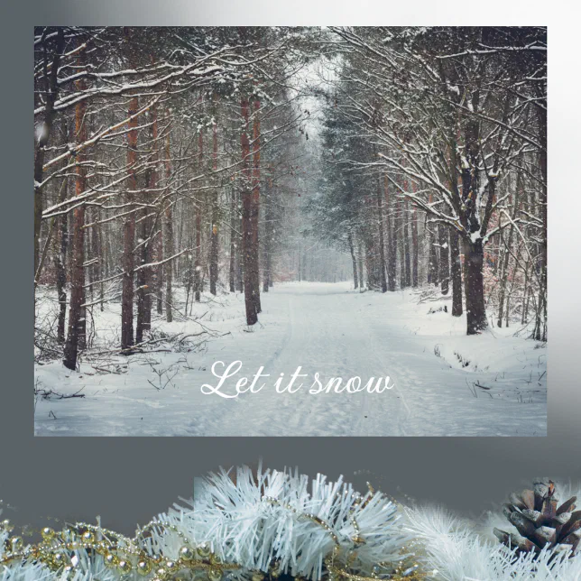 Snowfall in the winter forest poster | Zazzle