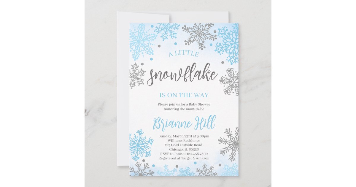 Snowflake Baby Shower Invitation | Zazzle