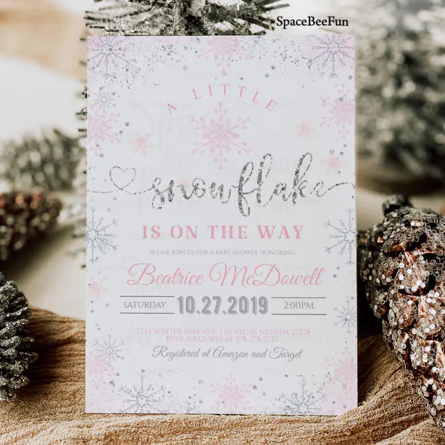 Snowflake baby shower invitation A Little Snowflak | Zazzle