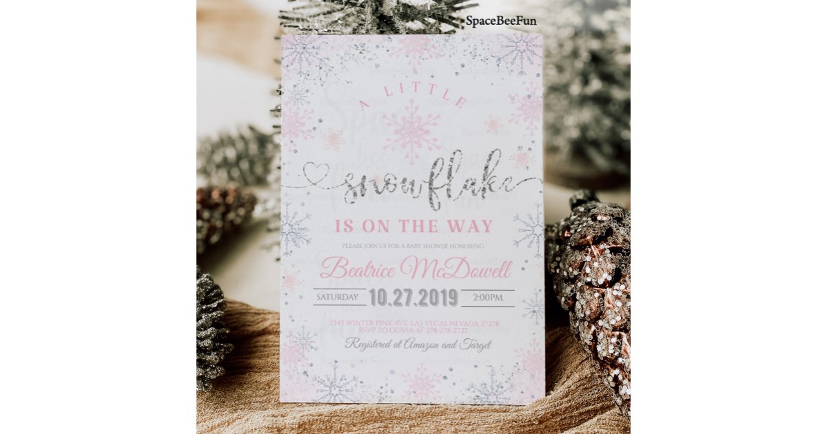 Snowflake baby shower invitation A Little Snowflak | Zazzle