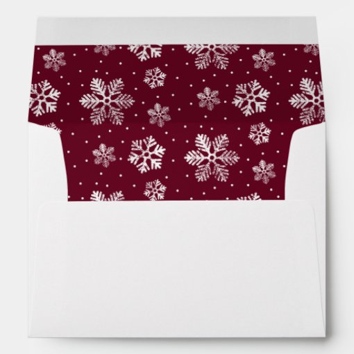 Snowflake Border Preprinted Holiday Envelopes | Zazzle