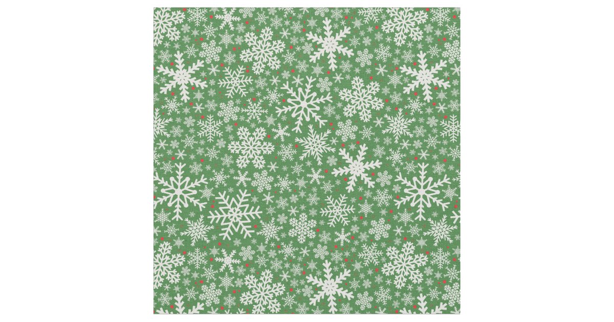 Snowflake Christmas | Holiday Fabric | Zazzle