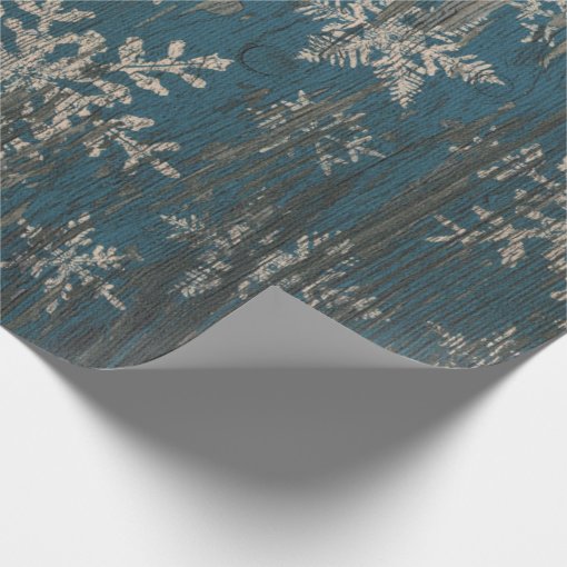 snowflake Christmas Holiday Rustic Wrapping Paper | Zazzle