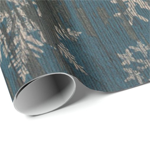 snowflake Christmas Holiday Rustic Wrapping Paper | Zazzle