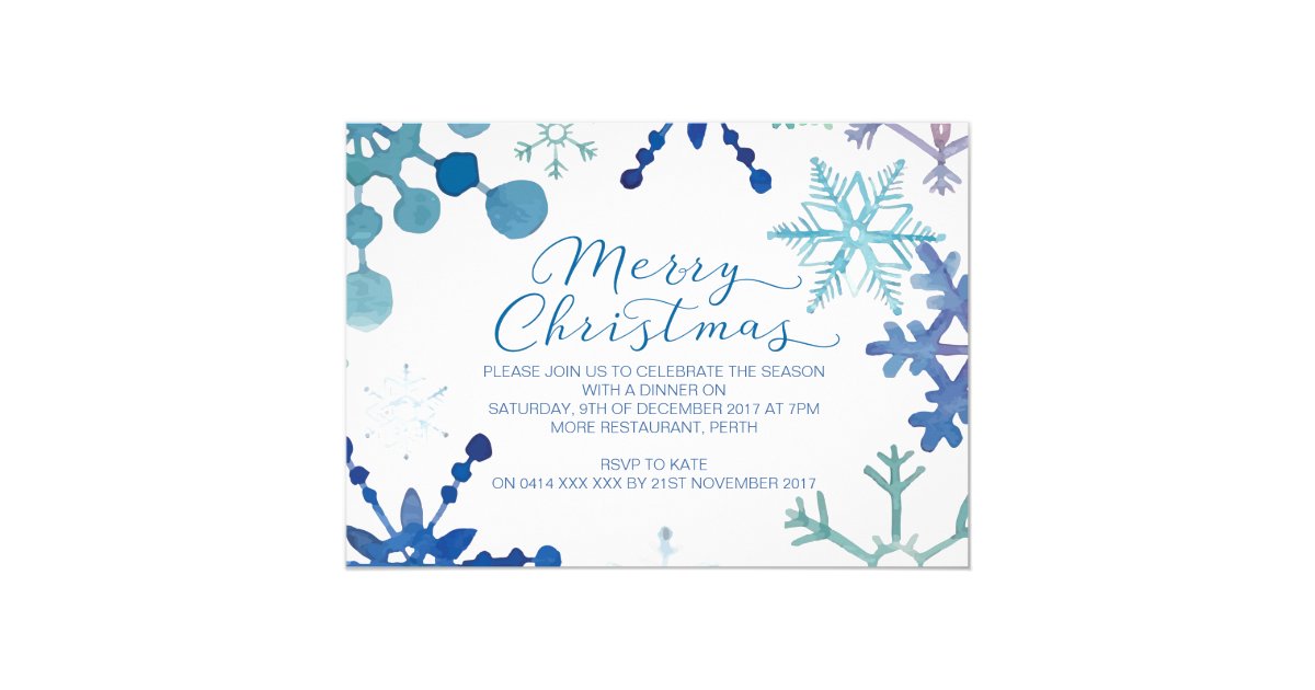 Snowflake Christmas Party Invitations | Zazzle.com