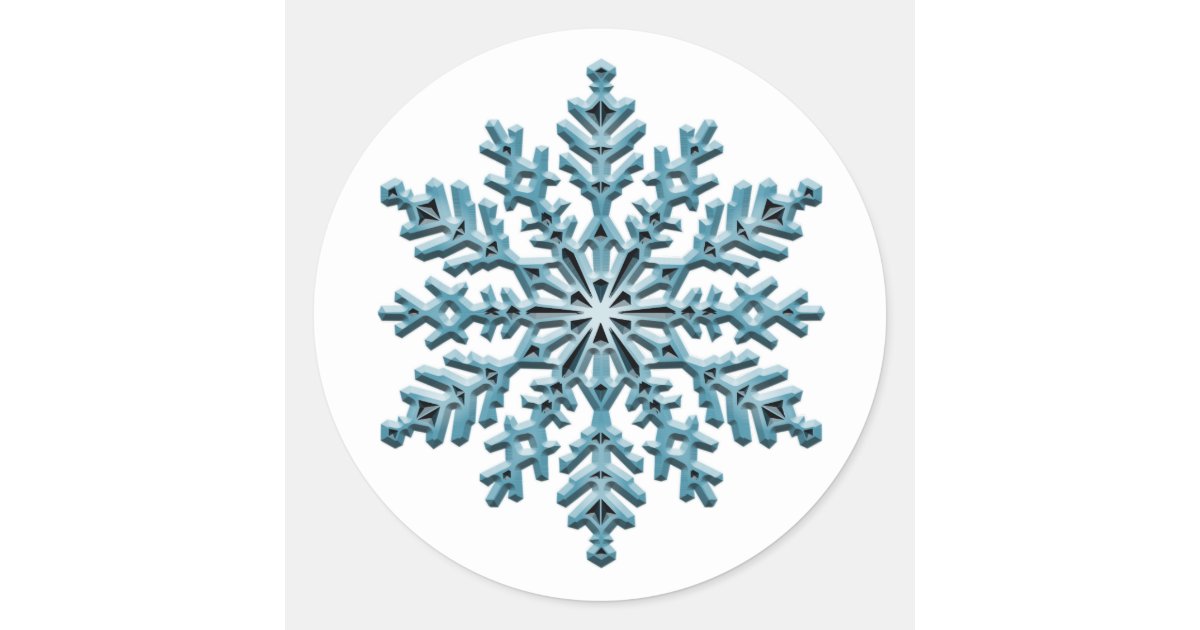Snowflake Classic Round Sticker | Zazzle