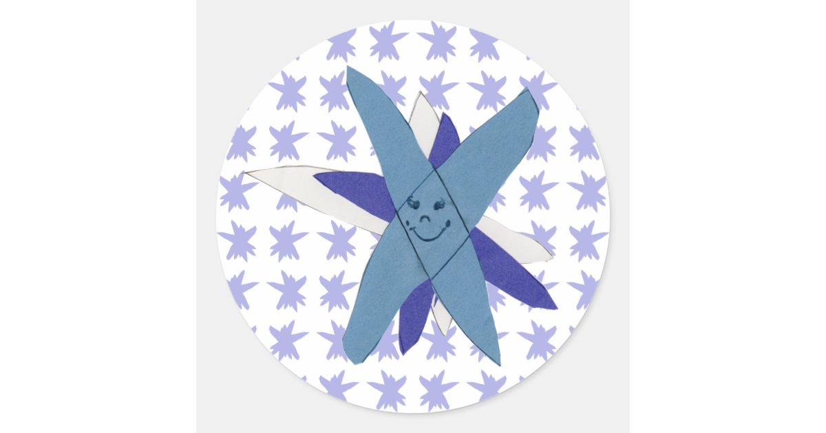 Snowflake Classic Round Sticker | Zazzle