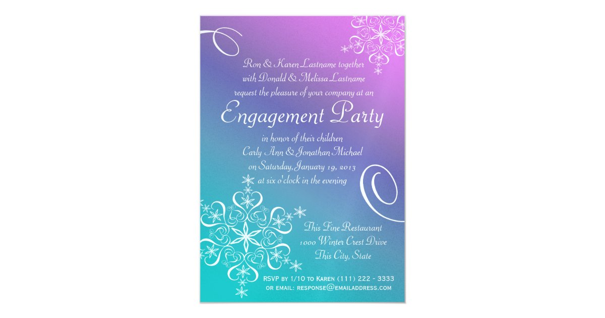 Snowflake Engagement Party Invitation | Zazzle.com