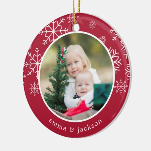 Snowflake Frame | Photo Ceramic Ornament | Zazzle