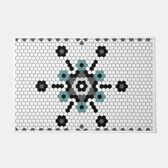 Snowflake Fun Winter Farmhouse Tile Pattern Doormat | Zazzle.com