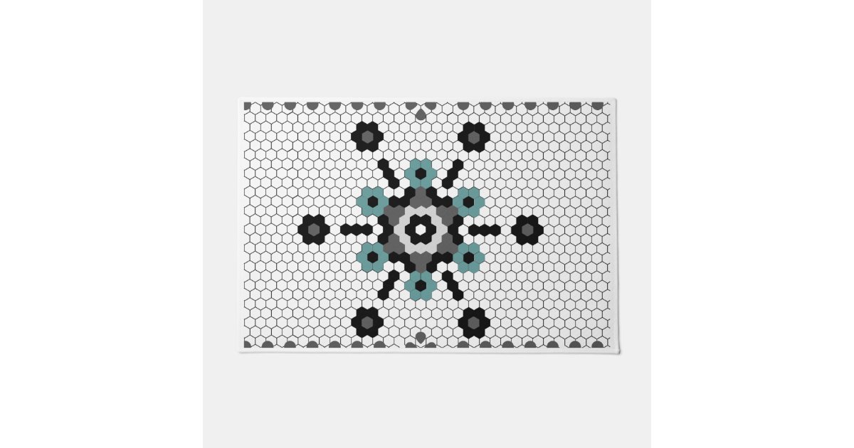 Snowflake Fun Winter Farmhouse Tile Pattern Doormat | Zazzle