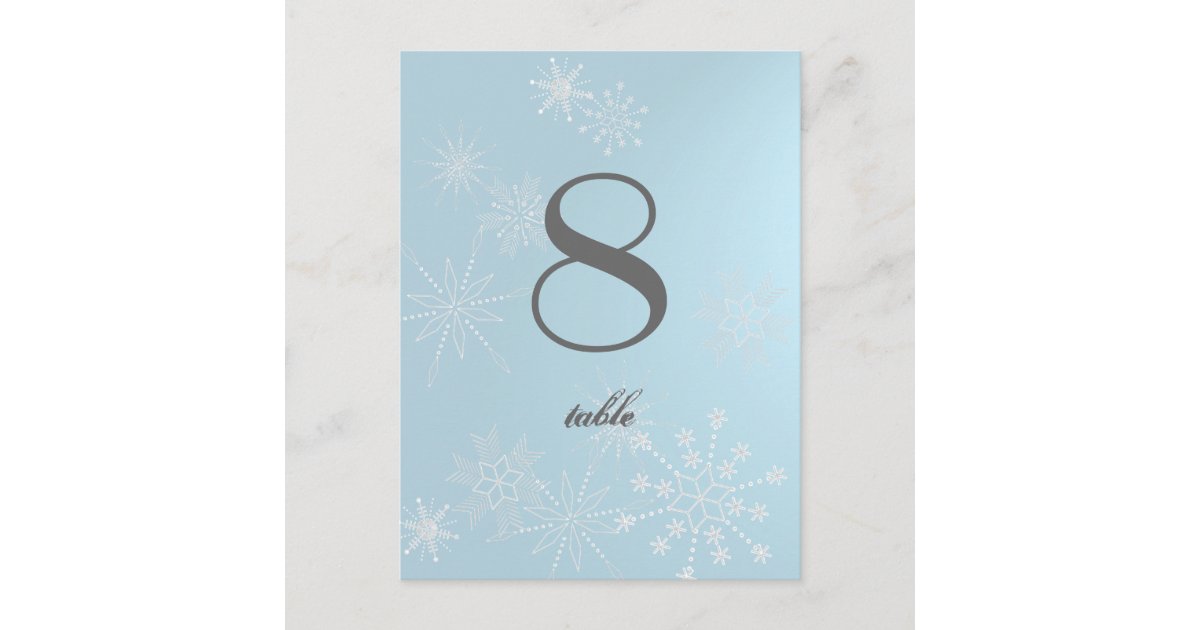 Snowflake Gems/ Table Card | Zazzle