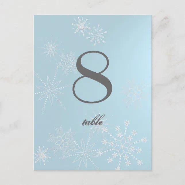 Snowflake Gems/ Table Card | Zazzle