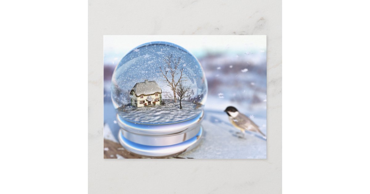 Snowflake Globe Postcard | Zazzle