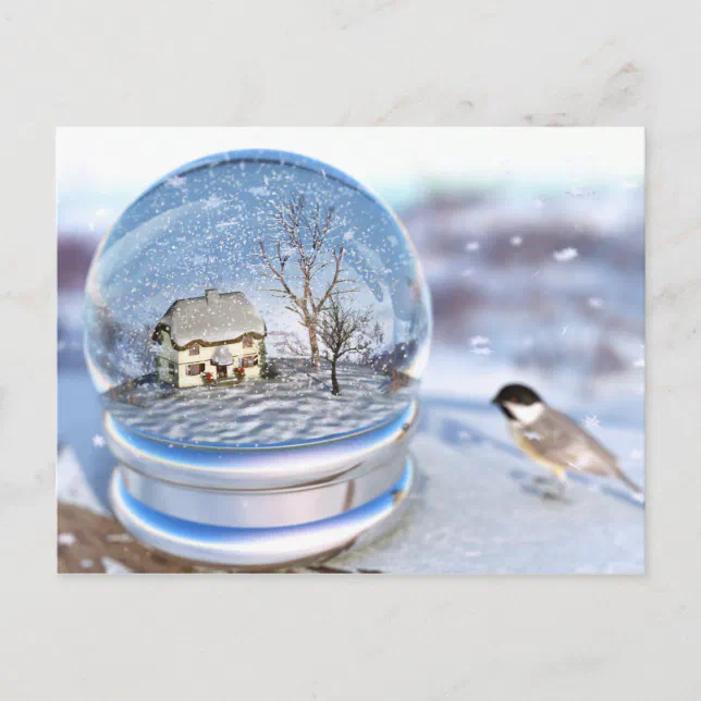 Snowflake Globe Postcard | Zazzle