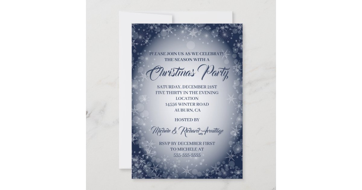 Snowflake Holiday Party Invitation | Zazzle