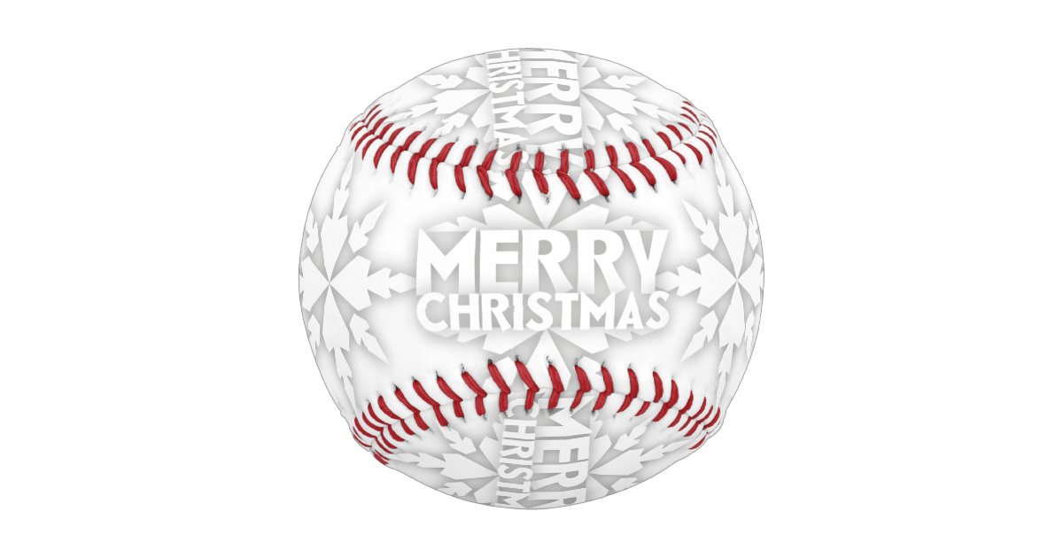 Snowflake Merry Christmas Baseball | Zazzle