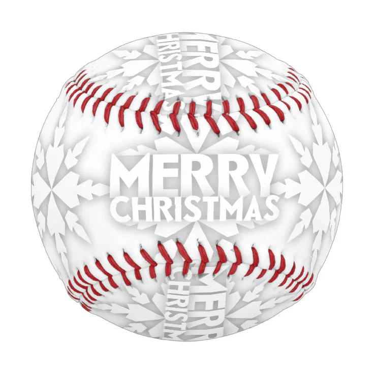 Snowflake Merry Christmas Baseball | Zazzle