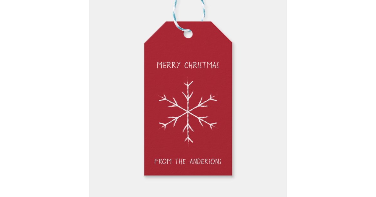 Snowflake Merry Christmas Gift Tags for Holidays | Zazzle