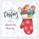 Snowflake Mitten with Christmas Goodies Square Sticker | Zazzle