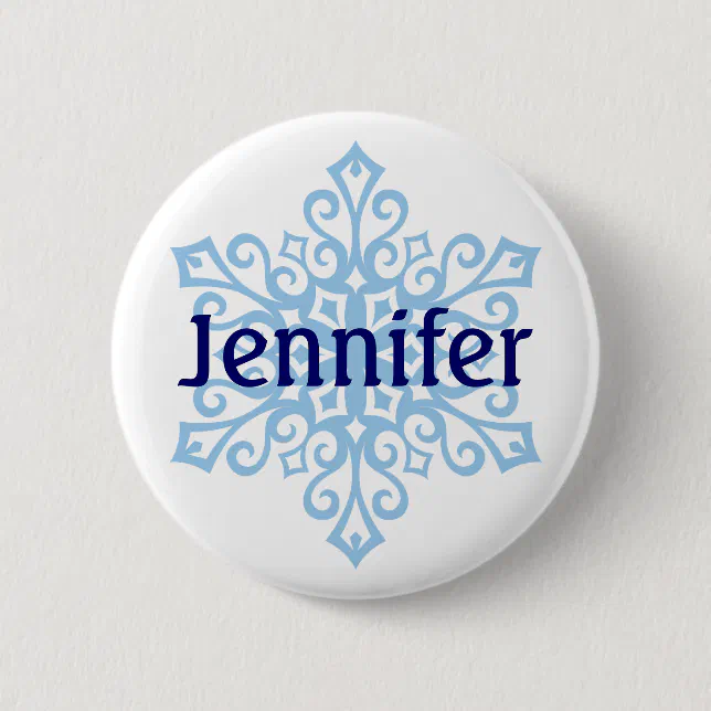 Snowflake Name Badge Buttons | Zazzle