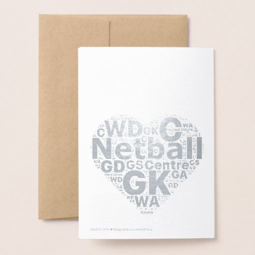Snowflake Netball Merry Christmas Foil Card | Zazzle