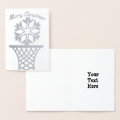 Snowflake Netball Merry Christmas Foil Card | Zazzle