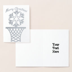 Snowflake Netball Merry Christmas Foil Card | Zazzle