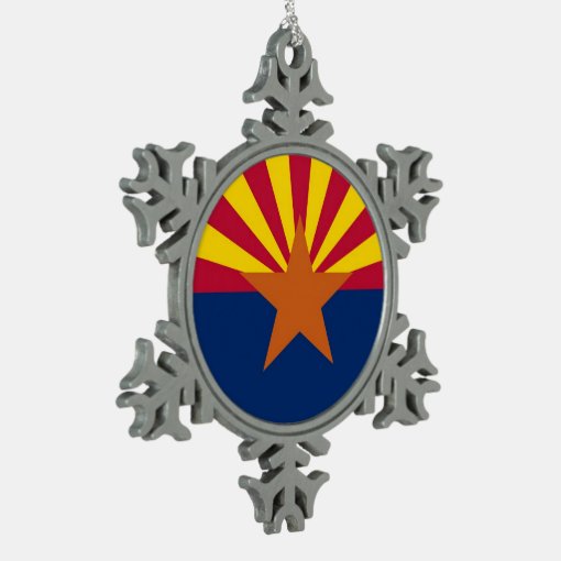 Snowflake Ornament with Arizona Flag | Zazzle