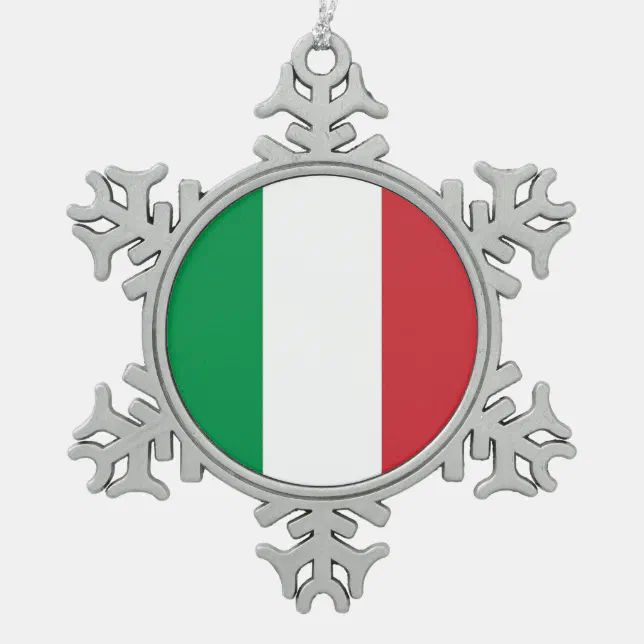 Snowflake Ornament with Italy Flag | Zazzle