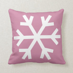 Pink Snowflake Decorative & Throw Pillows | Zazzle