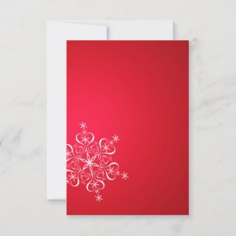 Snowflake Red 2 Winter Wedding Reception Invitation | Zazzle