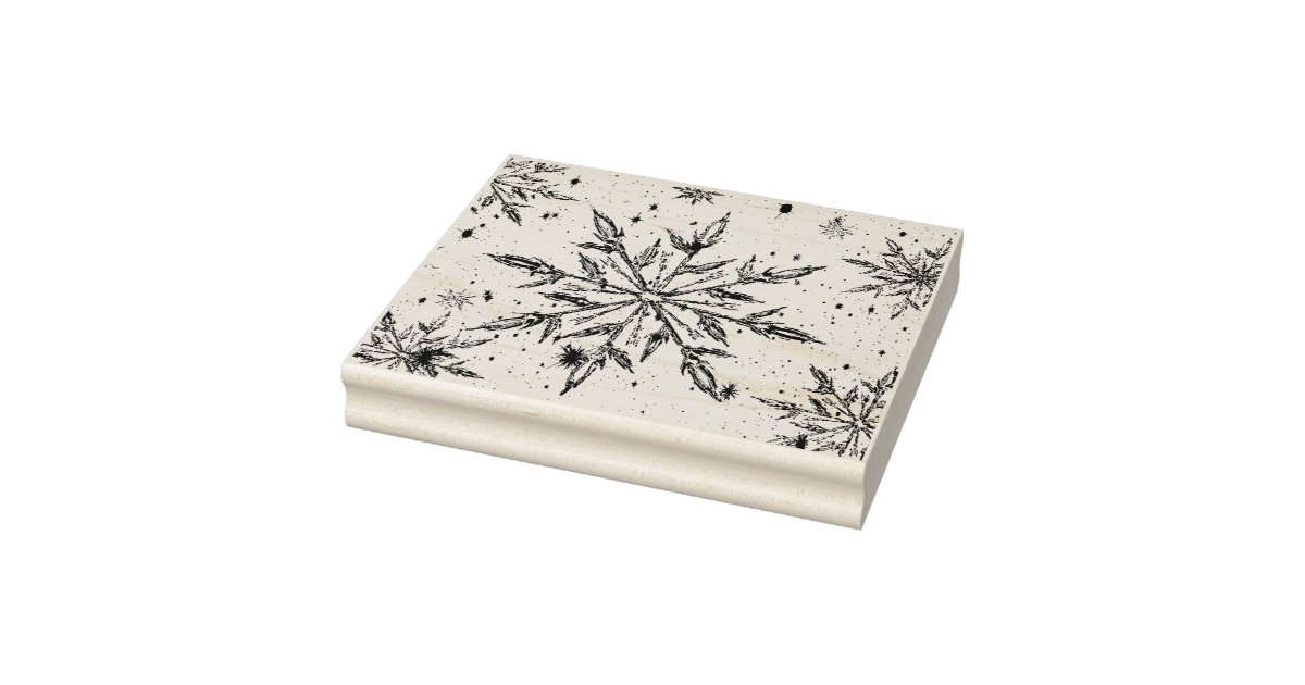 Snowflake rubber stamp | Zazzle