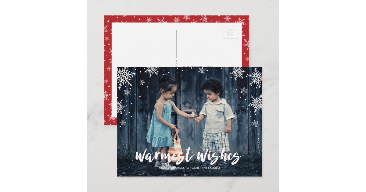 Snowflake Season Christmas Holiday Photo Postcard | Zazzle