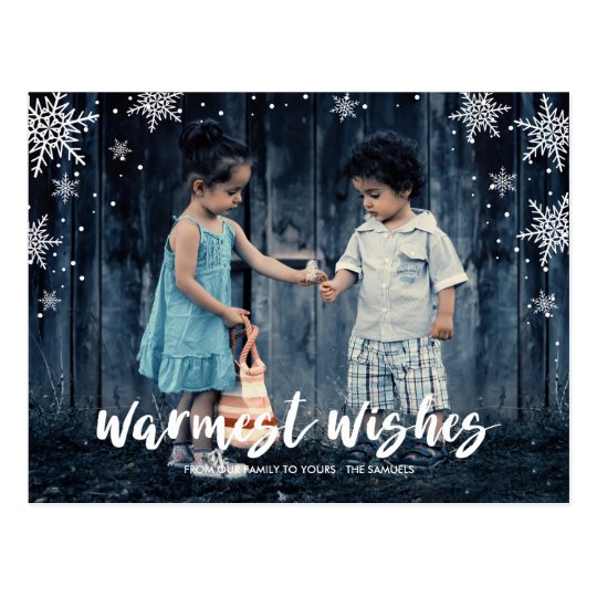 Snowflake Season Christmas Holiday Photo Postcard | Zazzle.com
