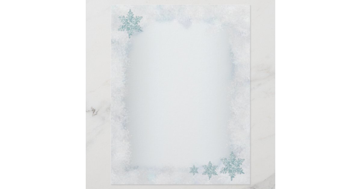 Snowflake snowy template Christmas letterheads | Zazzle