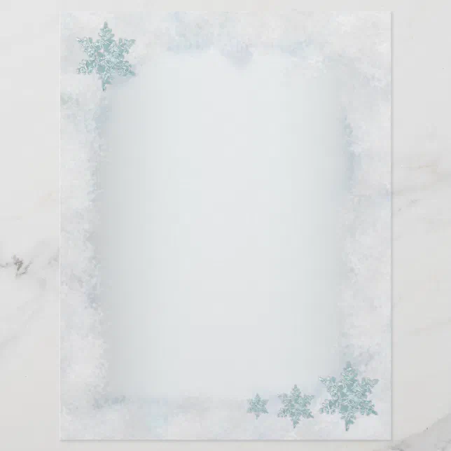 Snowflake snowy template Christmas letterheads | Zazzle
