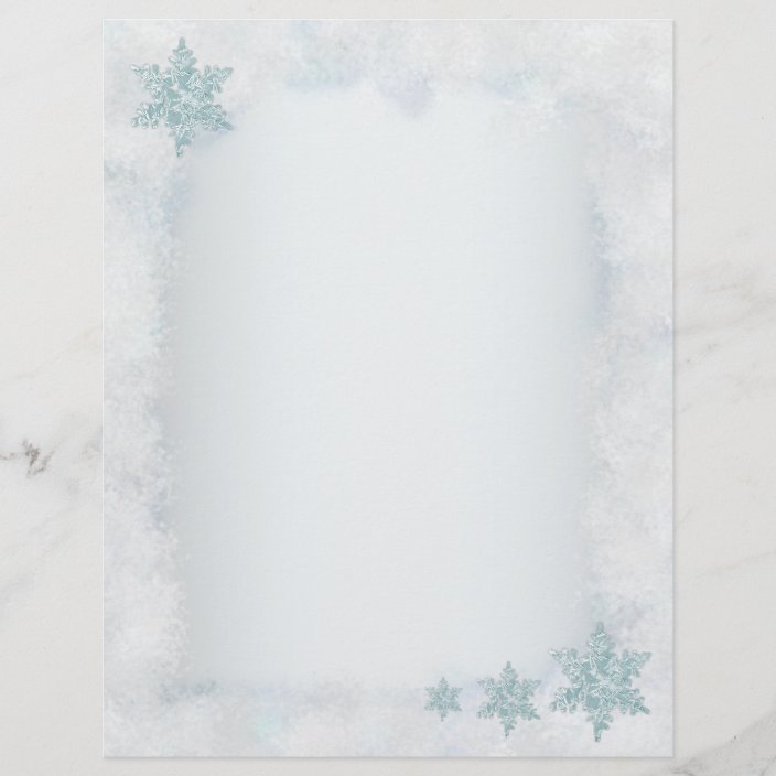 Snowflake snowy template Christmas letterheads | Zazzle.com