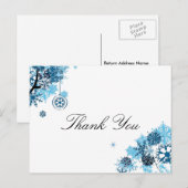 Snowflake Thank you postcard | Zazzle