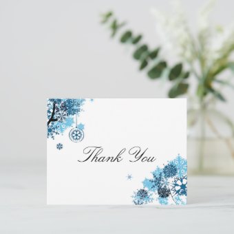 Snowflake Thank you postcard | Zazzle