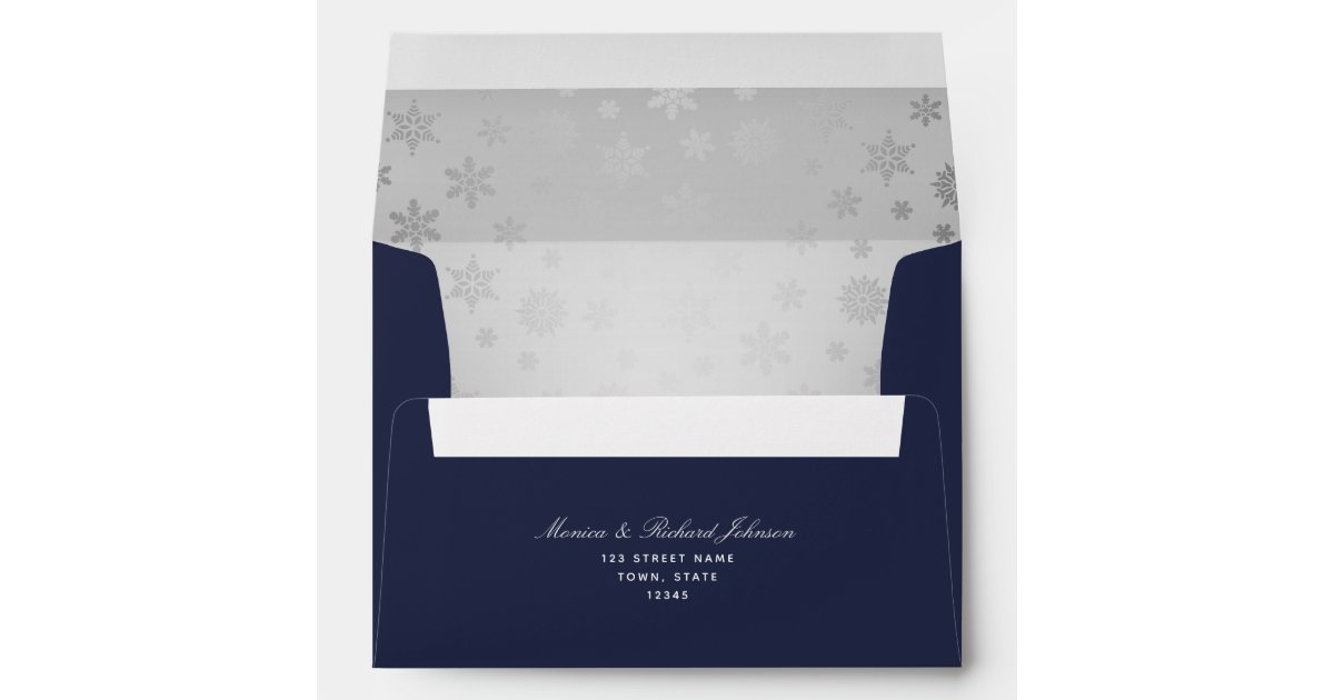 Snowflake Wedding Envelope | Zazzle